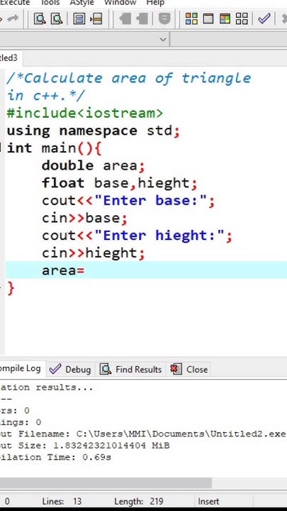 Triangle area in c++ | #c++ #codingzone - YouTube