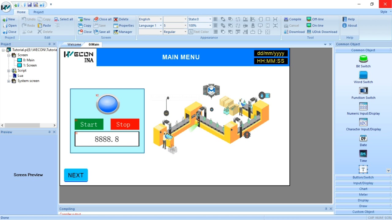 How To Connect PLC To Hmi Wecon - YouTube