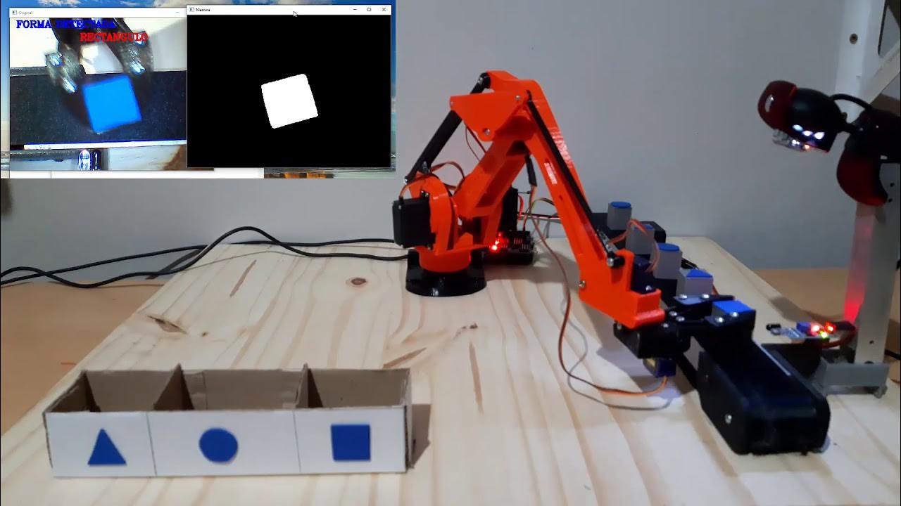 Vision Artificial usando una brazo robótico y una cinta transportadora (Python, OpenCV, Arduino ...