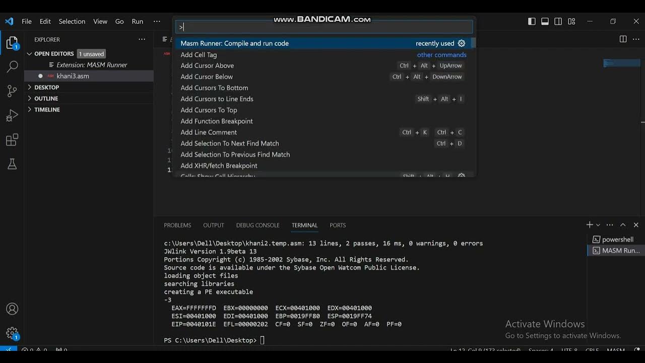 Top 1 way how i run assembly program on visual studio using masm|| ASSEMBLY || MASM || VISUAL ...