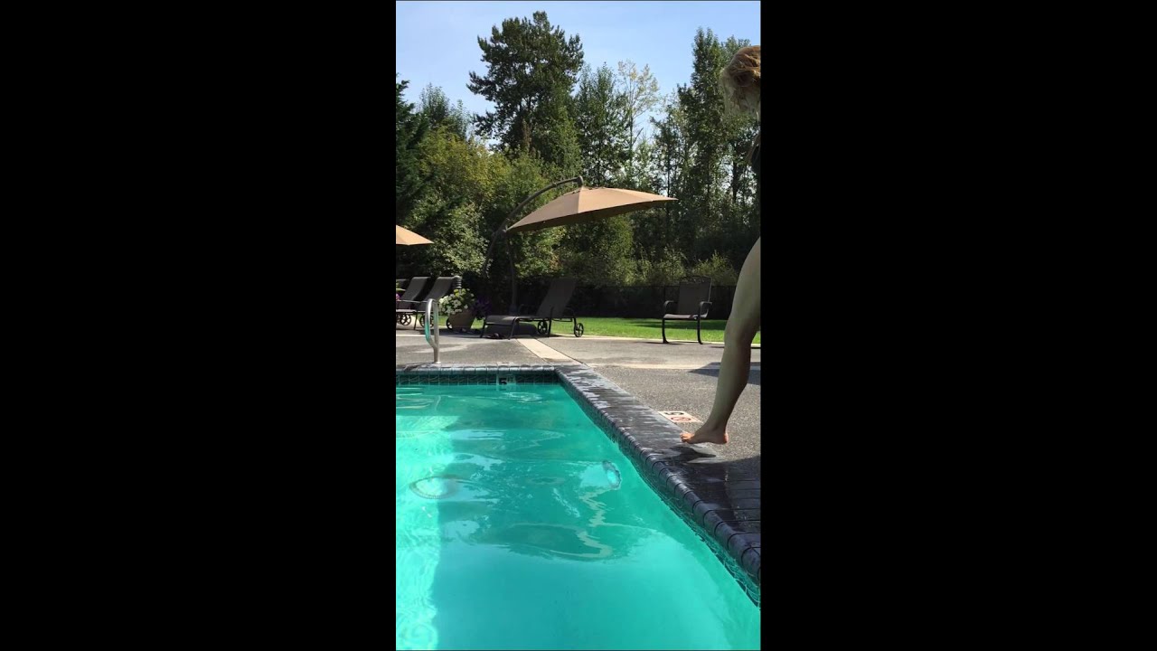 Girl gets RKO'd into pool - YouTube