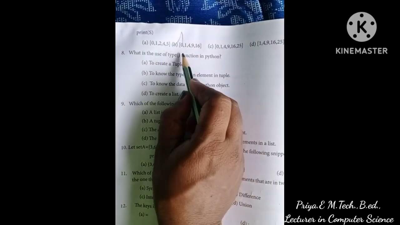 12th std Computer Science chapter 9(One mark with Live evaluation) - YouTube