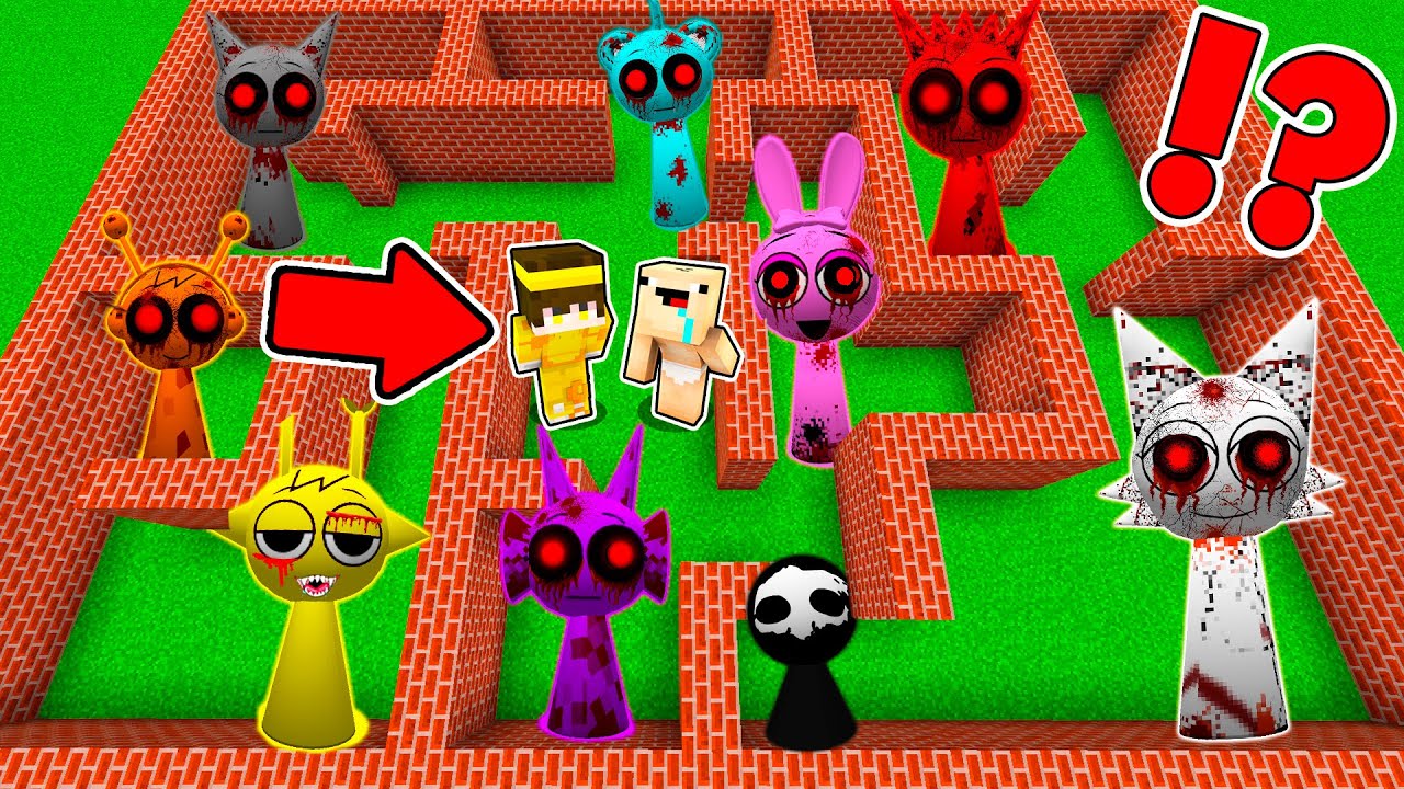 2 Noobs ATRAPADOS en el LABERINTO de INCREDIBOX SPRUNKI 😨 | ESCAPA DEL ...