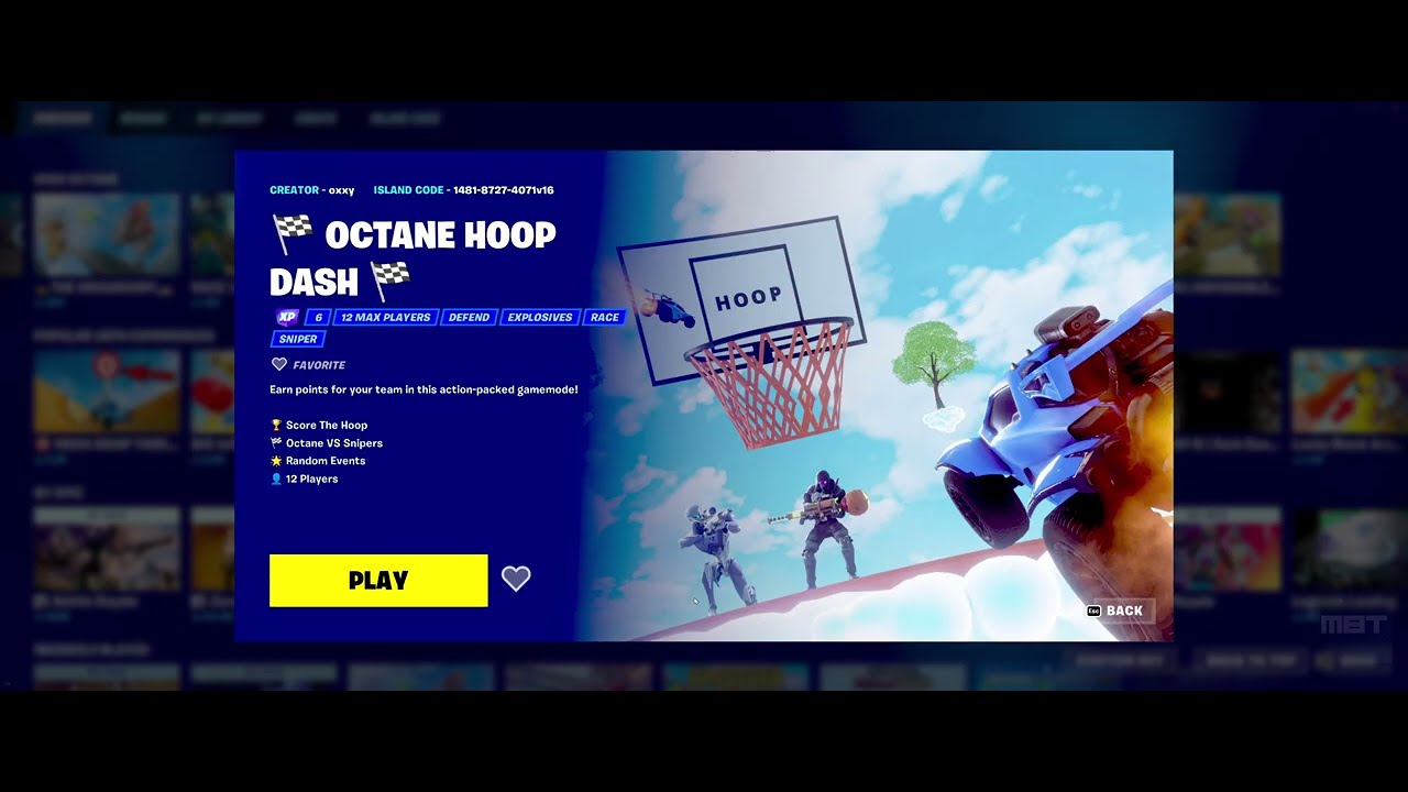 [TUTORIAL] FORTNITE: 🏁 OCTANE HOOP DASH 🏁 - ISLAND CODE - WHAT IS THE ...