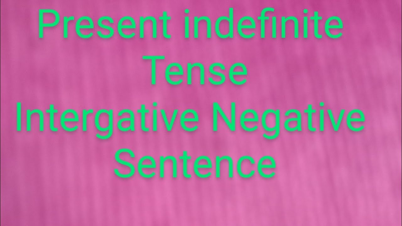 Present indefinite Tense Interrogative negative sentence Example - YouTube