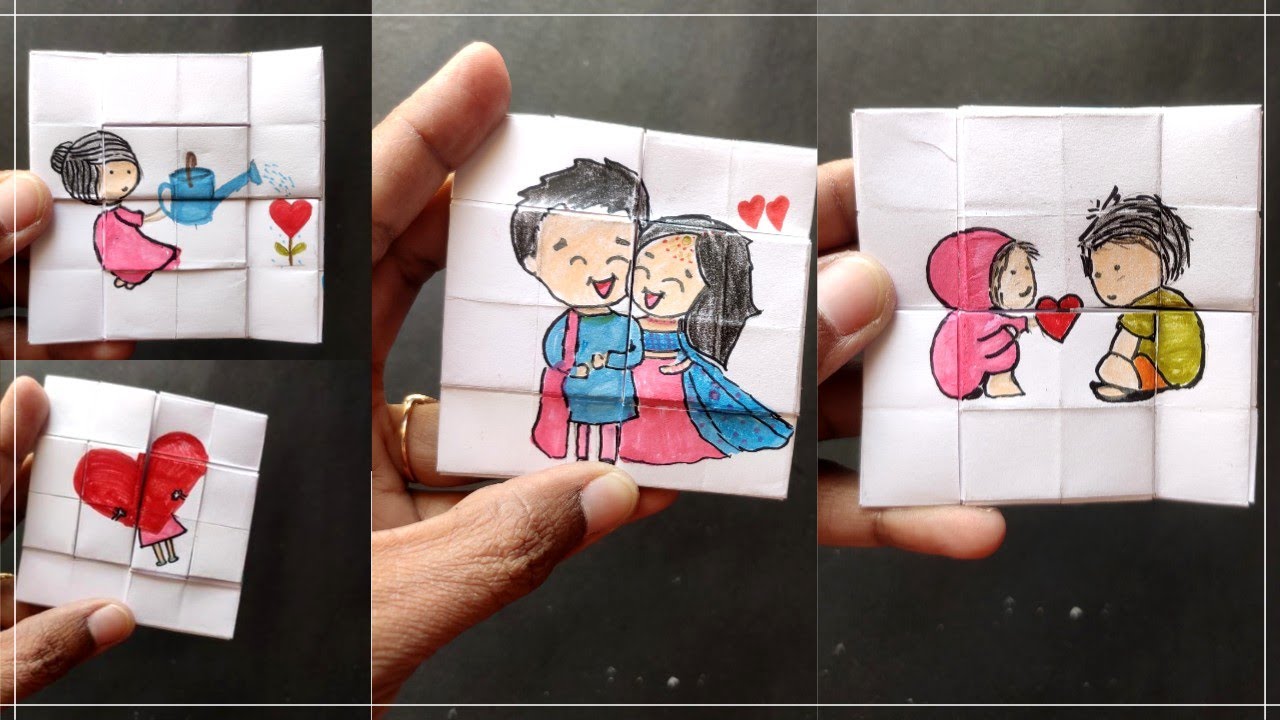 Origami Magic Valentine's Day Fun Card// Easy to make origami Fun Card ...