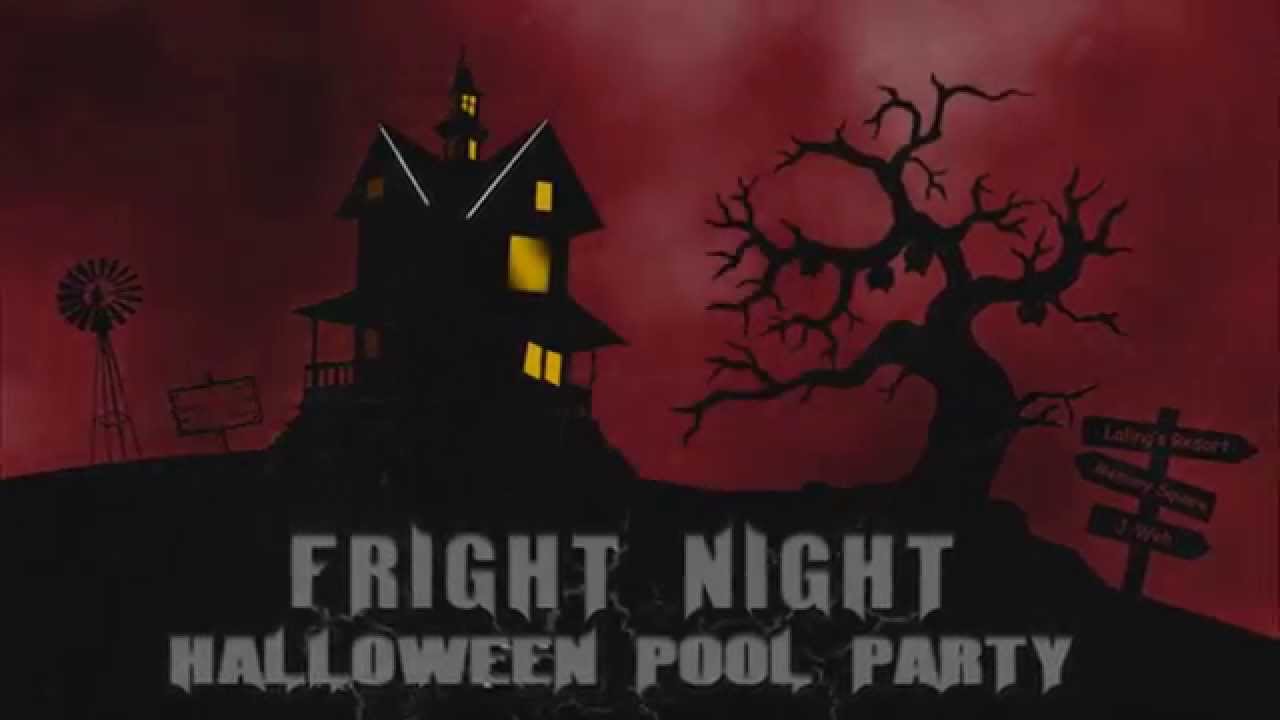 Fright Night Halloween Pool Party - YouTube