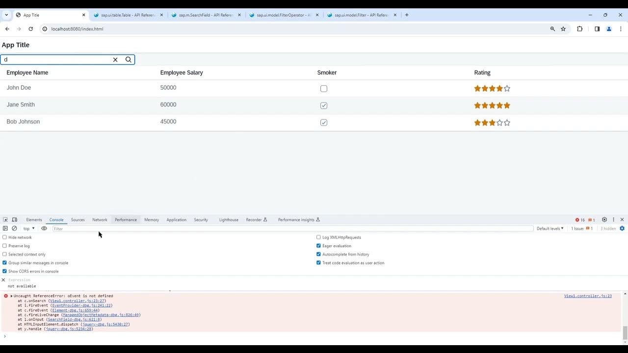 Filtering Table Data using Search Field | SAP UI5 Fiori - YouTube