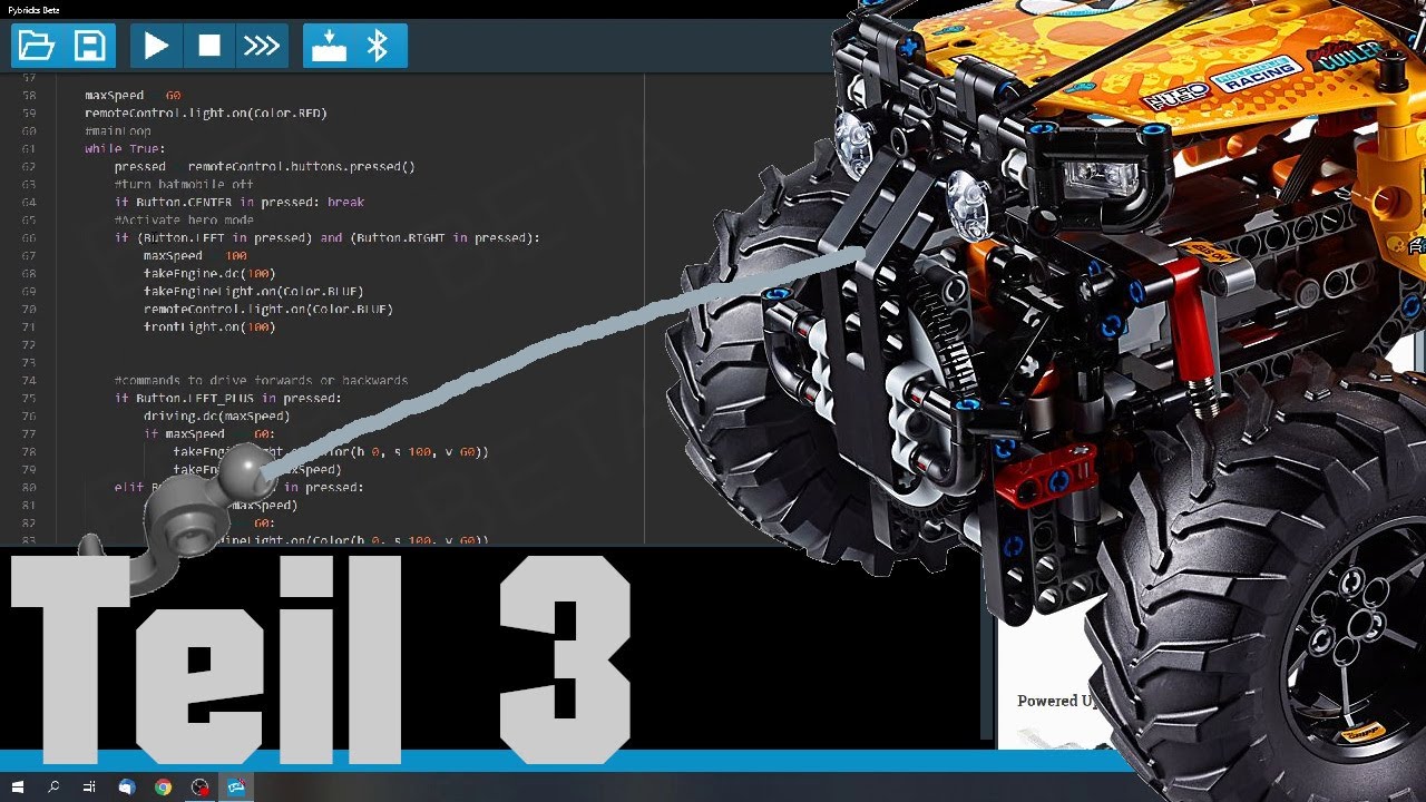 Pybricks: Seilwinde an Fahrzeug bauen (LEGO Technic Control+) [Deutsch ...