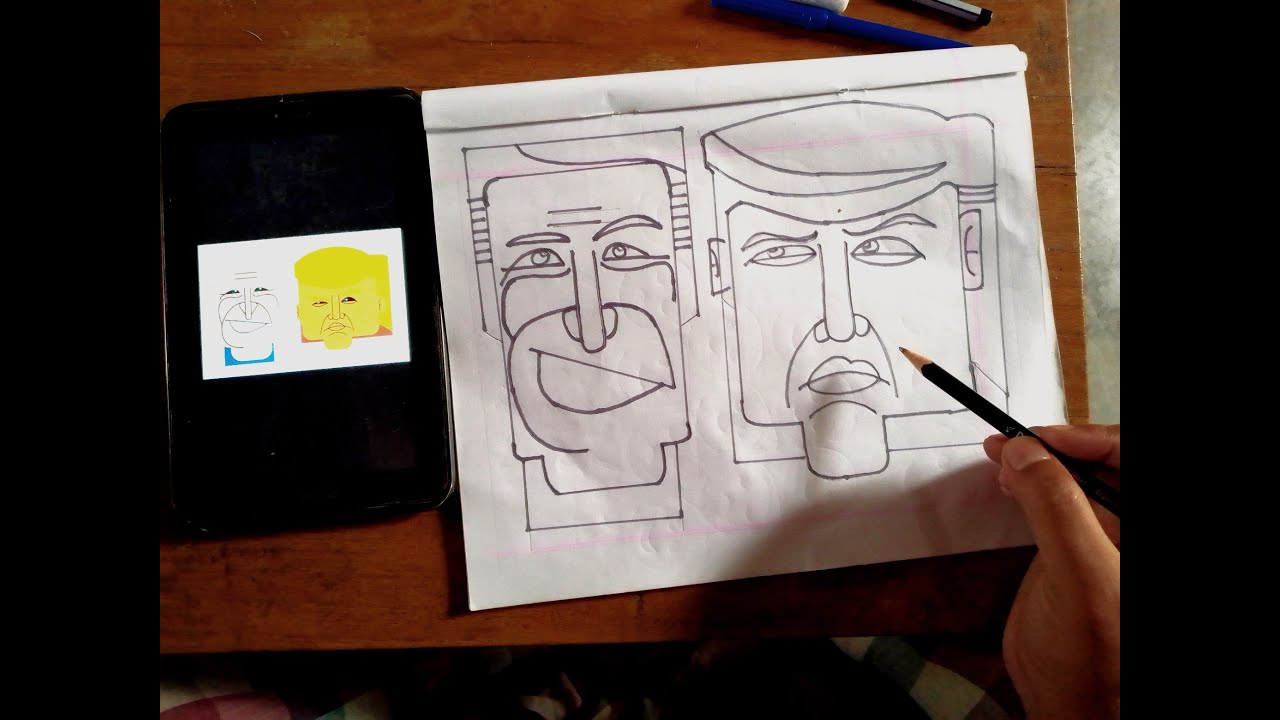 How to draw Joe Biden and Donald Trump | Habib drawing Academy | Biden ...