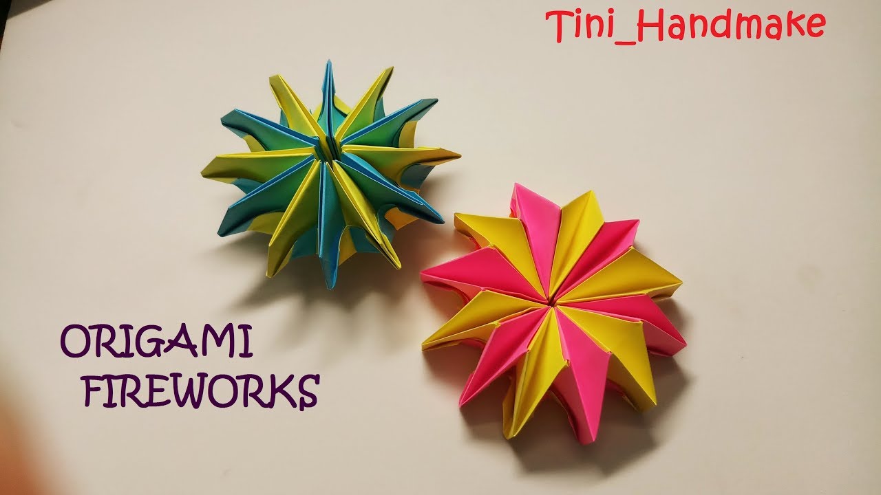 DIY Origami Fireworks/ How to fold the Origami Fireworks/ Hướng dẫn làm ...