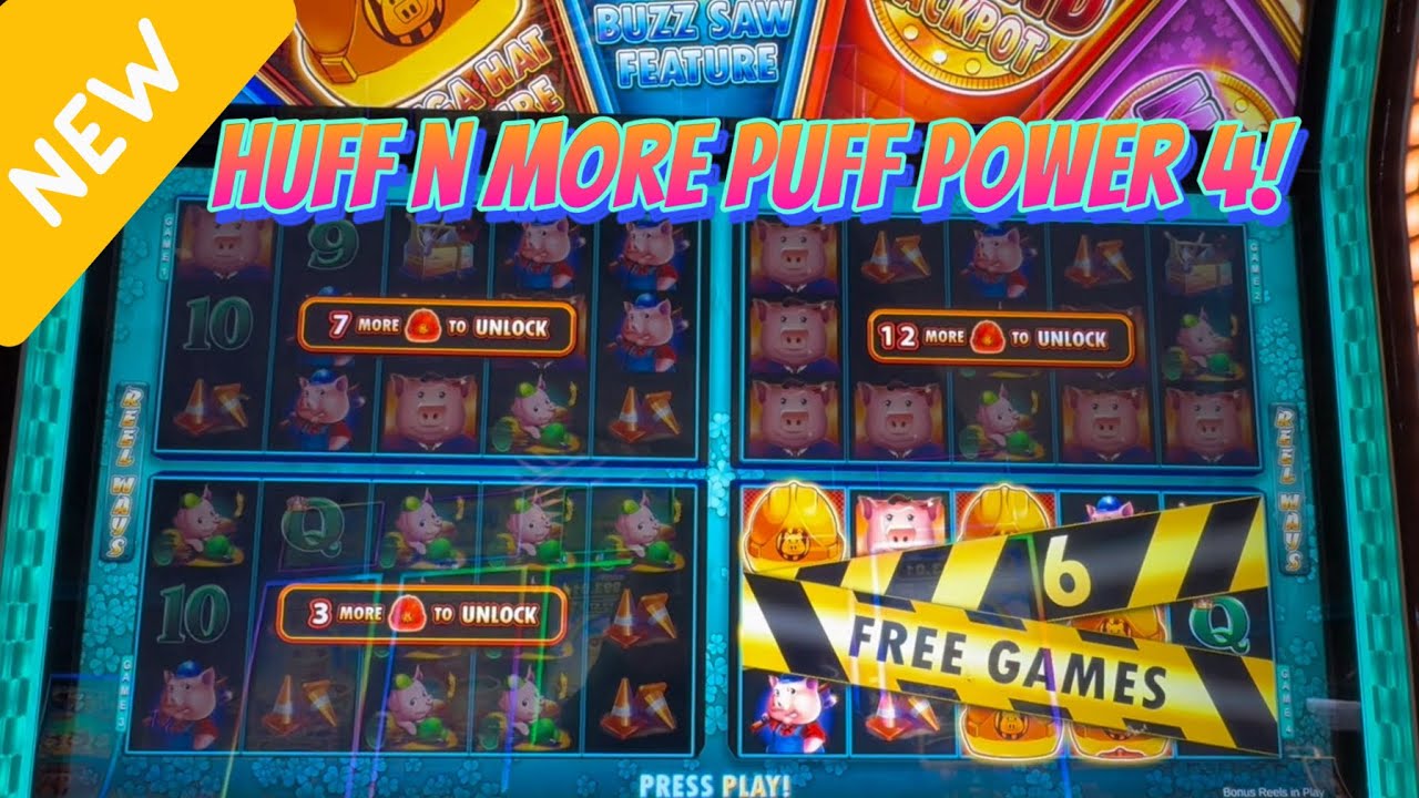 🤩 FINALLY TRIED NEW HUFF N MORE PUFF POWER 4 SLOT MACHINE 🐷 ⁠#yaamava # ...