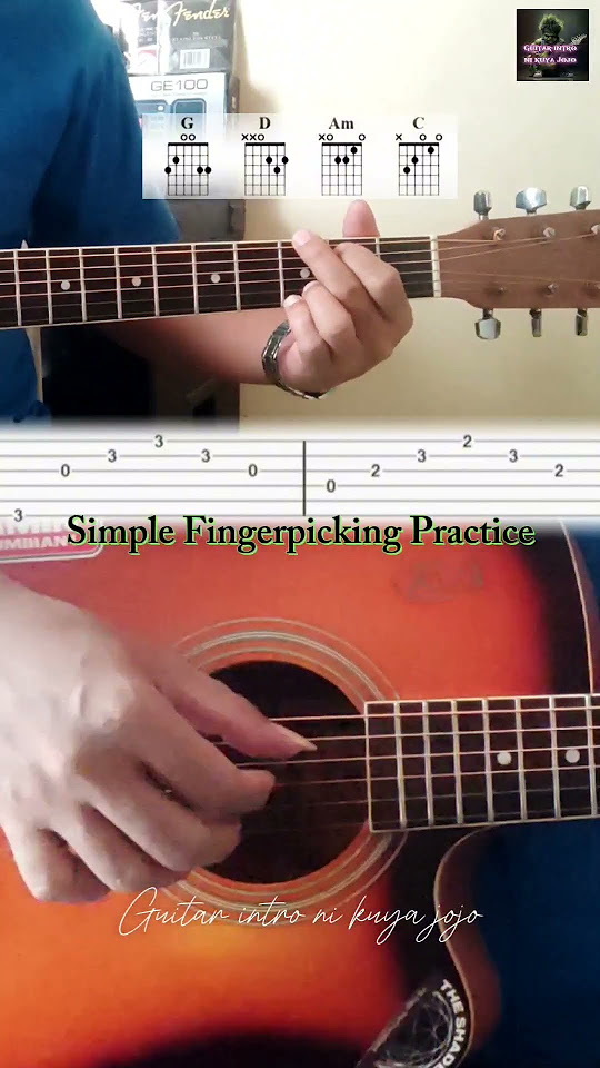 Simple fingerpicking practice #fingerpick - YouTube