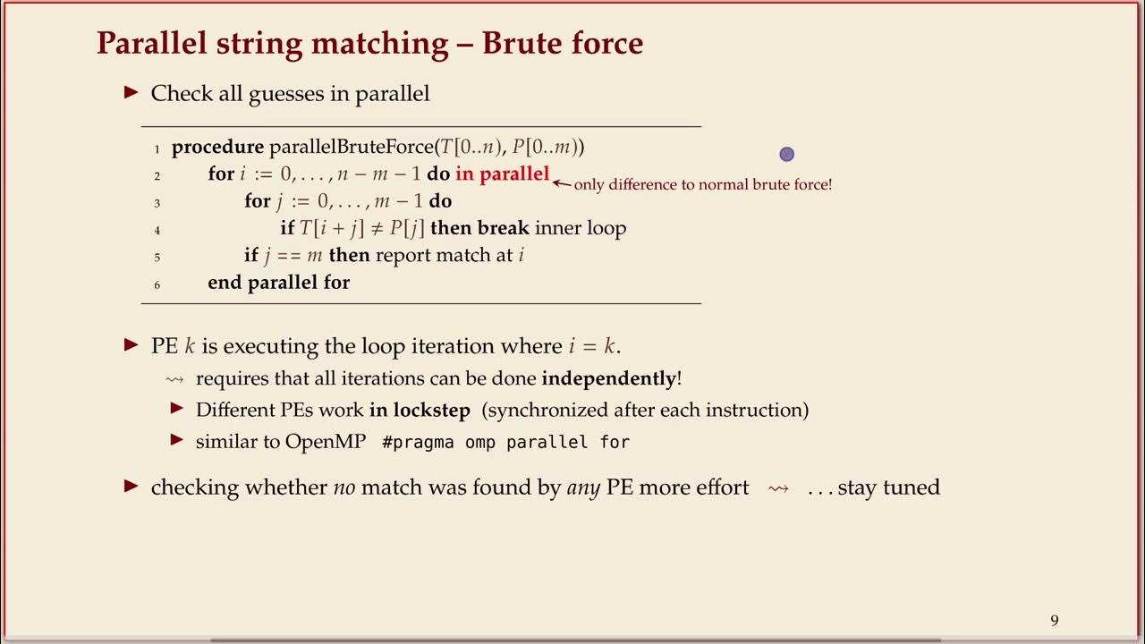 COMP526 (Fall 2023) 7-3 §7.2 Parallel string matching - YouTube