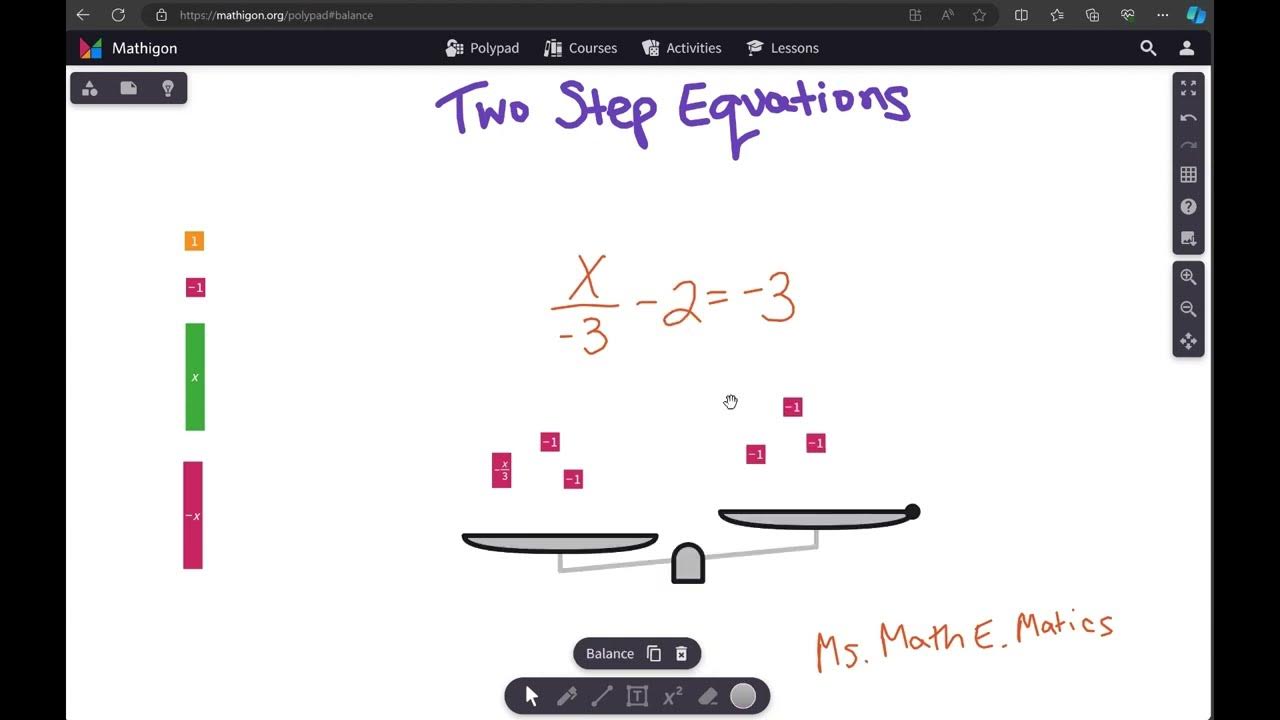 Solving Two Step Equations in Polypad - YouTube