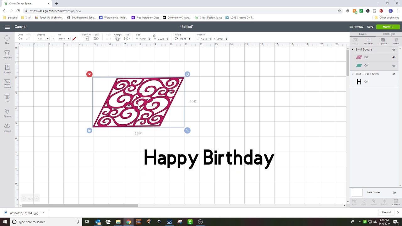 Slanting text and images - YouTube