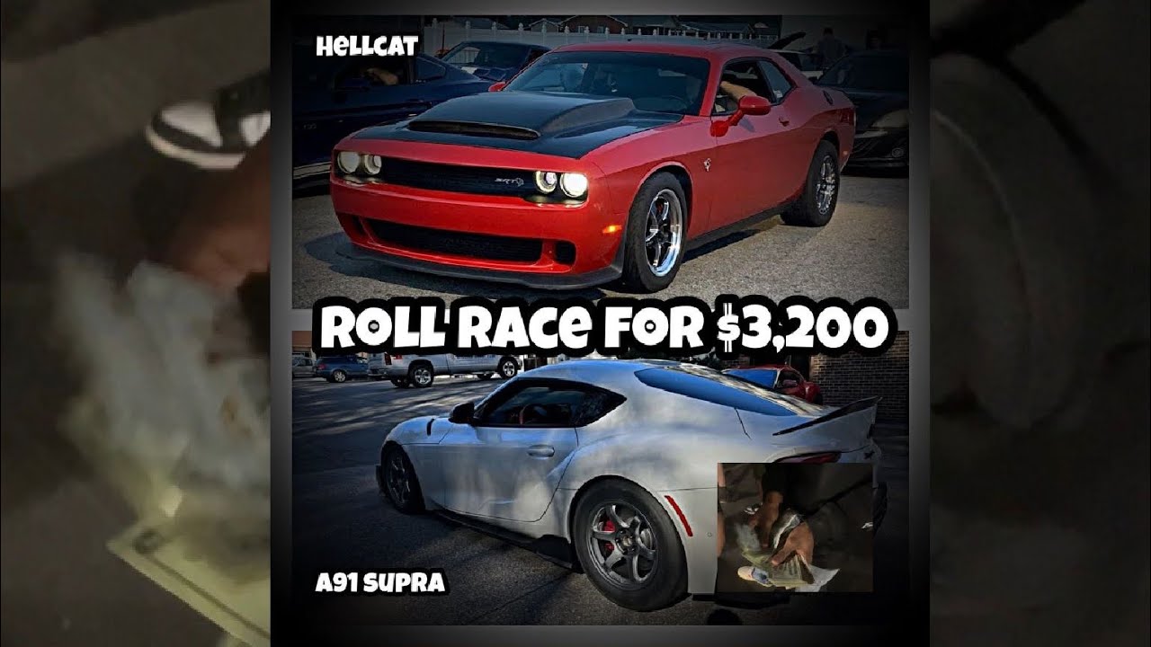 Big turbo Insomnia Motorsports supra Vs 900hp hellcat + roll racing meet - YouTube