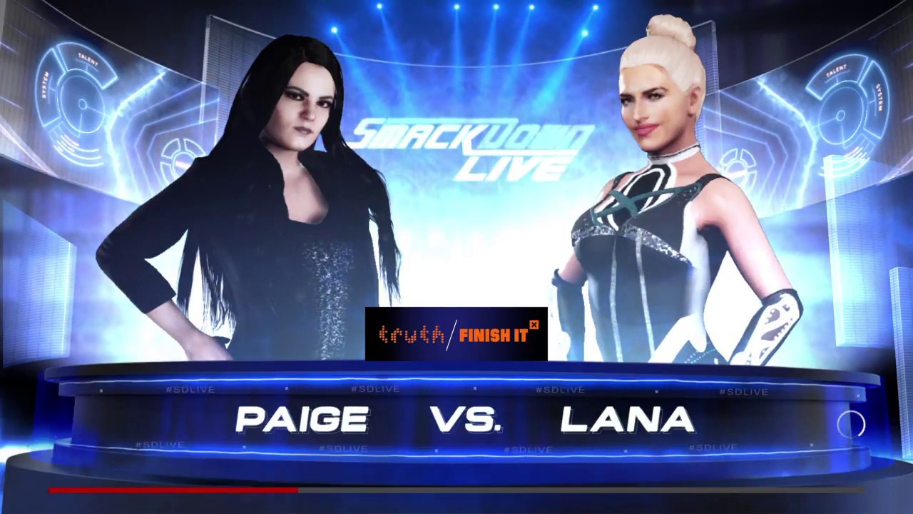 WWE 2K18 Paige Smackdown G.M. Alt. Attire VS Lana 1 VS 1 Match - YouTube