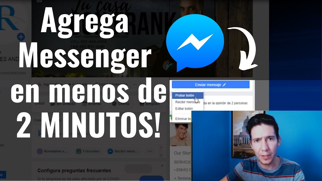 Como poner boton de messenger en facebook - YouTube