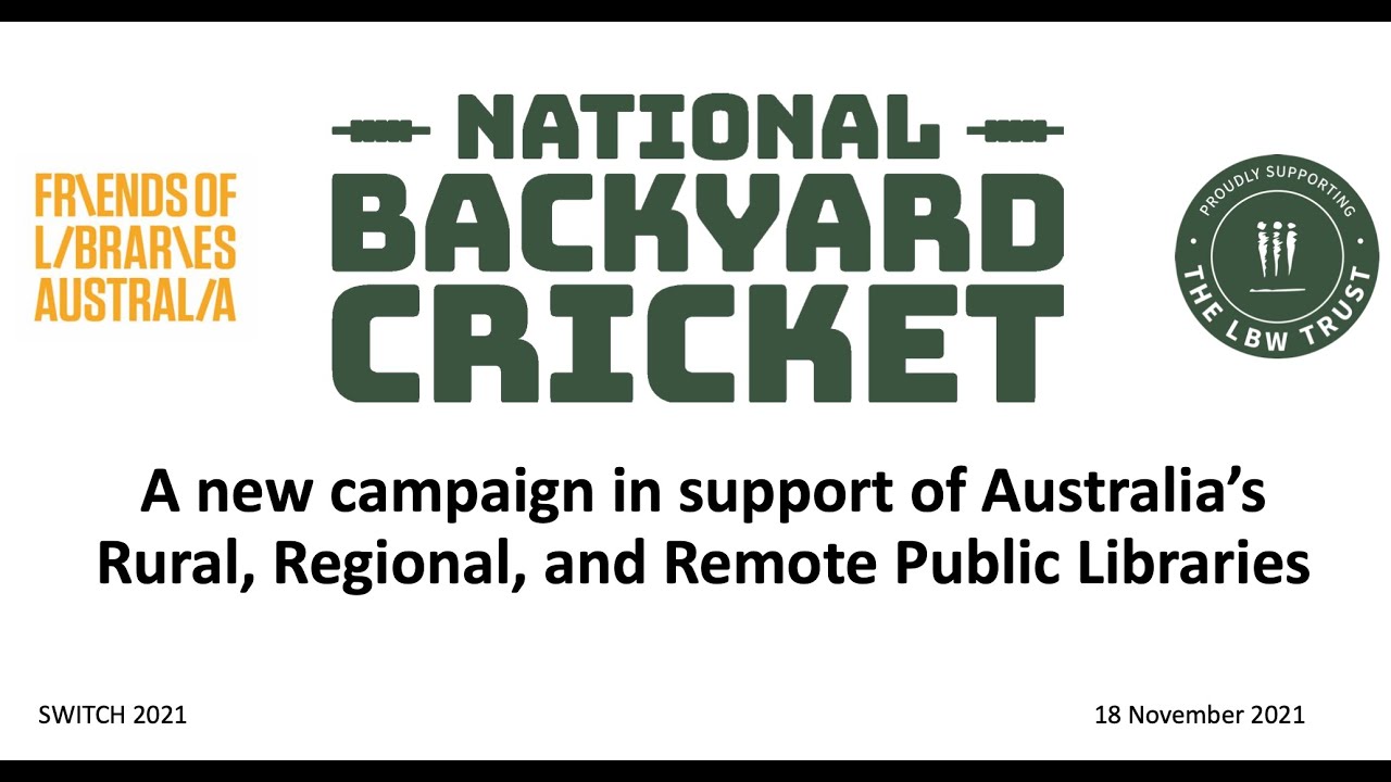National Backyard Cricket at the NSW Public Libraries SWITCH Conference ...