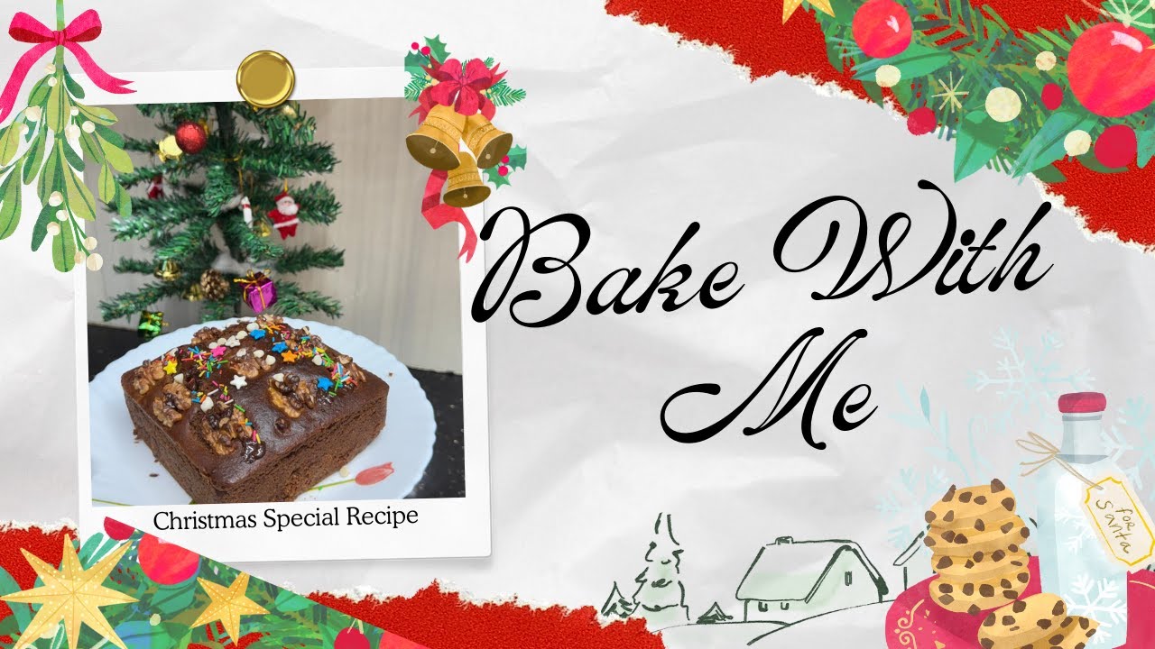 Eggless Christmas Cake Recipe|No Eggs, No Maida, Wholewheat Chocolate ...