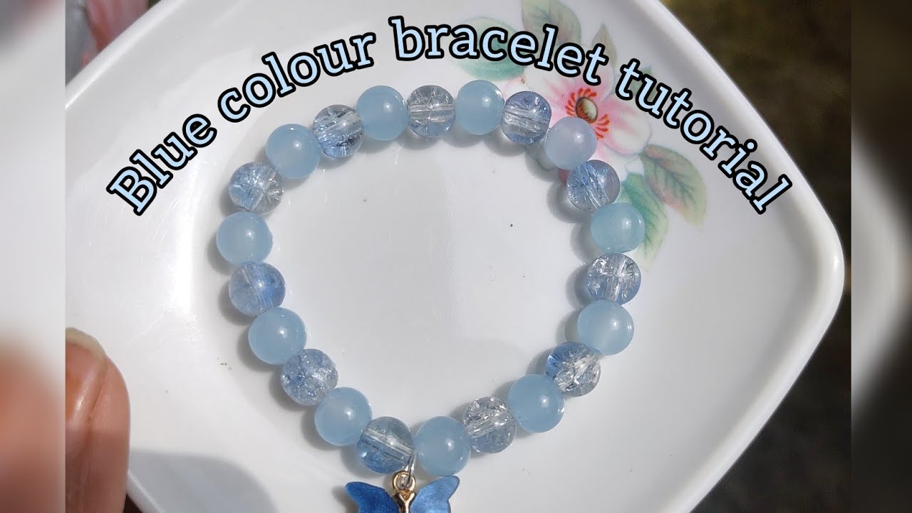 DIY Blue Bead Bracelet with Butterfly Charm | Easy Bracelet Tutorial ...