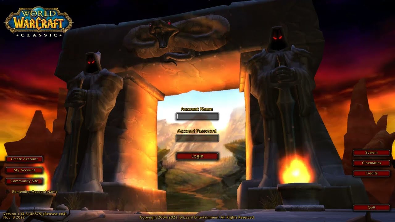 WORLD OF WARCRAFT CLASSIC: MENU [10 HOUR AMBIENCE] 4K - YouTube