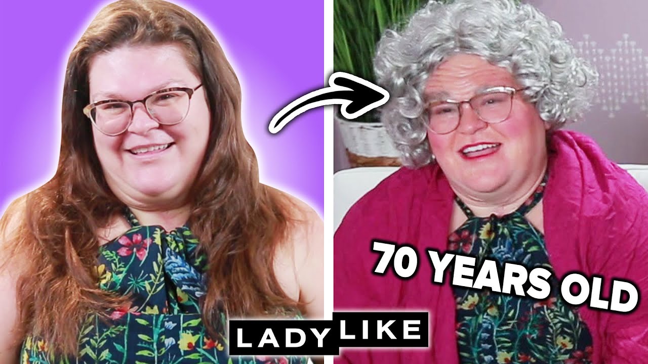 We Try Aging Ourselves By 40 Years With Makeup • Ladylike - YouTube