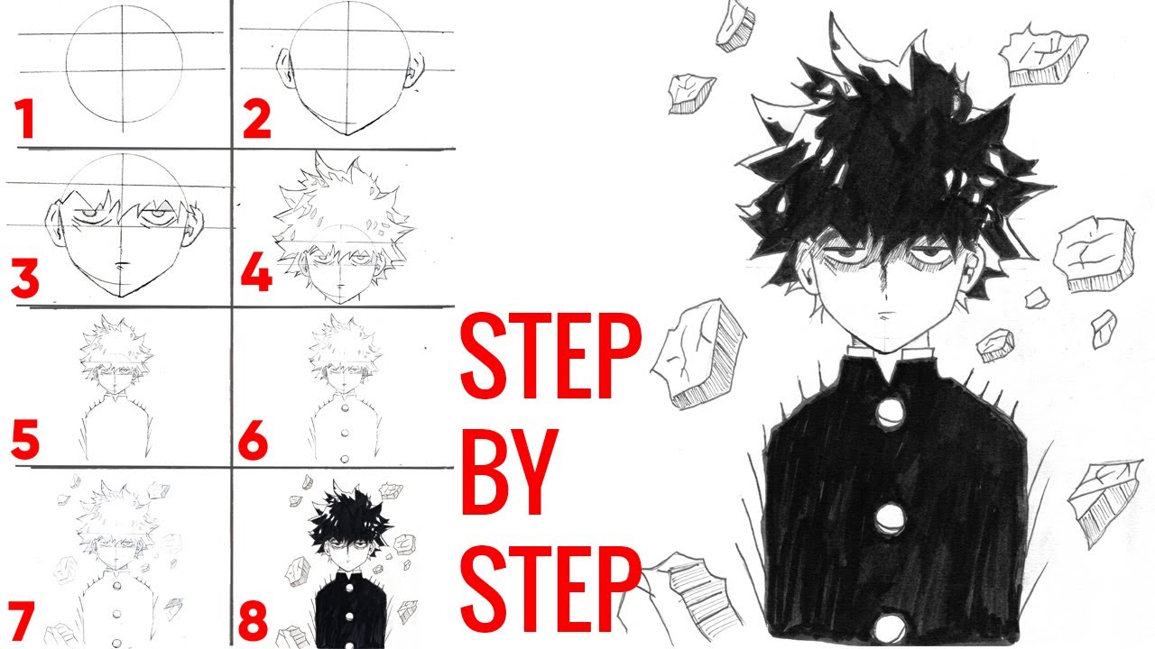 Anime Drawing | How to Draw Shigeo Kageyama | Mob Psycho 100 - YouTube