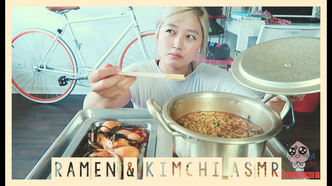 'RAMEN' and 'KIMCHI' eating sounds [안성탕면] Mukbang | KEEMI - YouTube