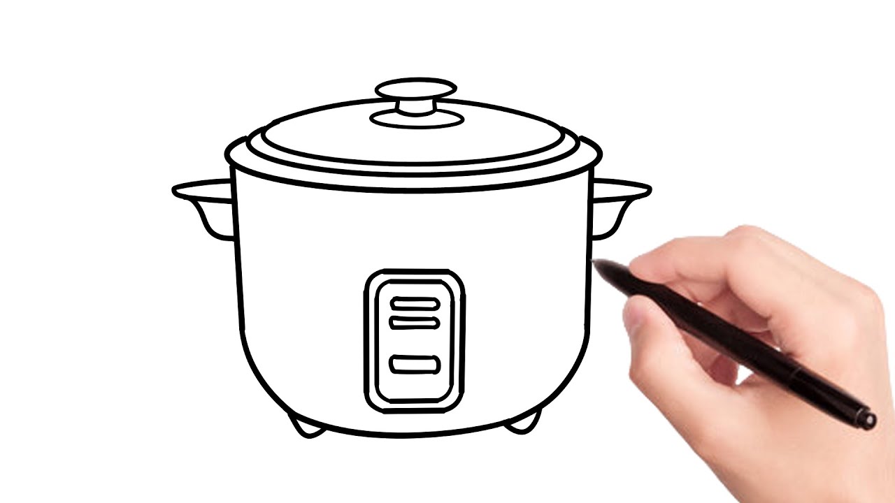 HOW TO DRAW A RICE COOKER STEP BY STEP #howtodraw #drawingtutorial # ...