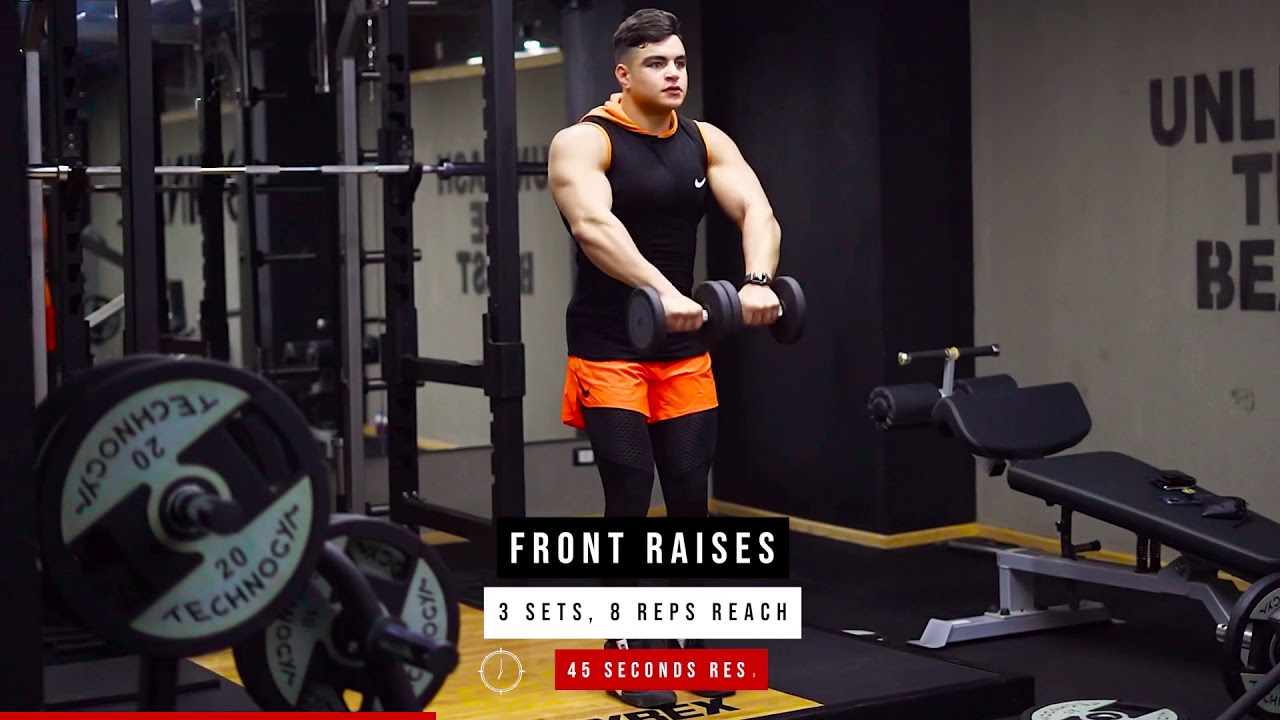 Front Raises Superset with / Lateral Raises / Upright Rows / Shoulder ...