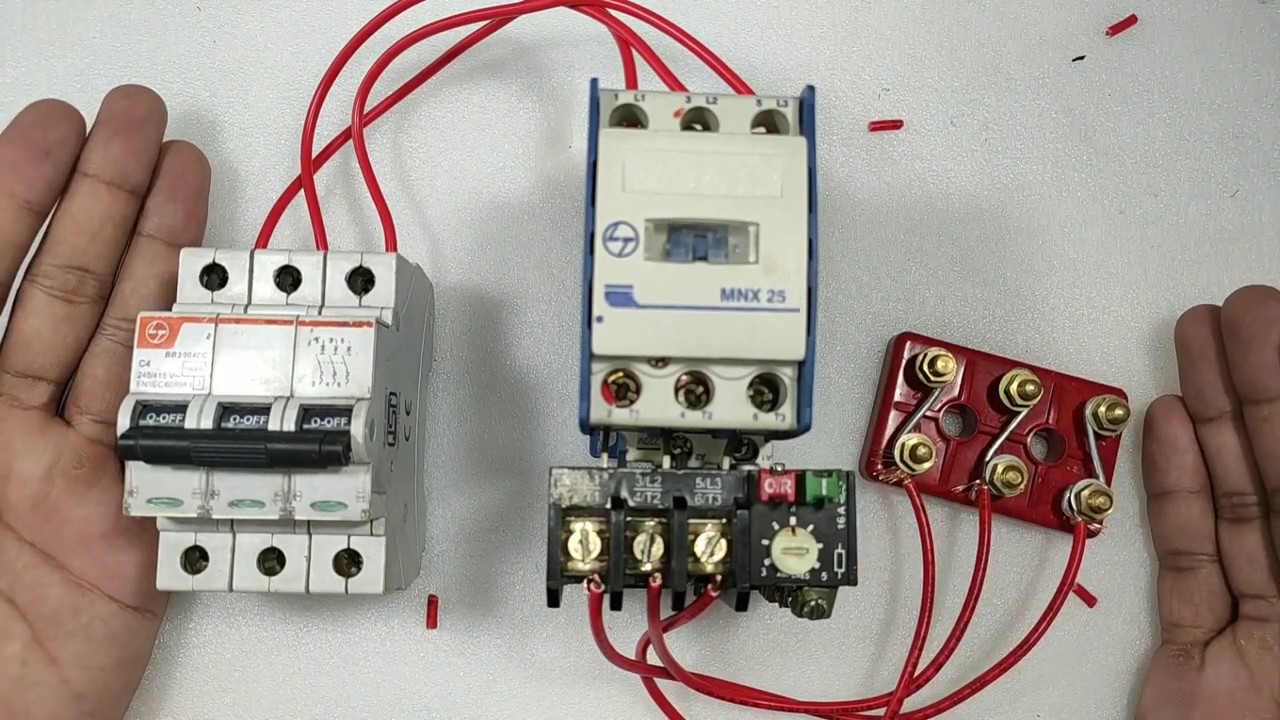 Dol starter power wiring | 3 phase direct online starter wiring | 3 ...