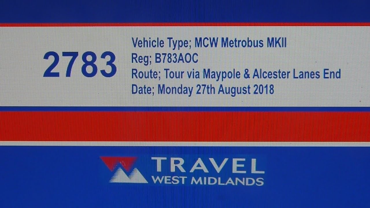 Preserved Travel West Midlands | MCW Metrobus MKII | 2783 (B783AOC ...