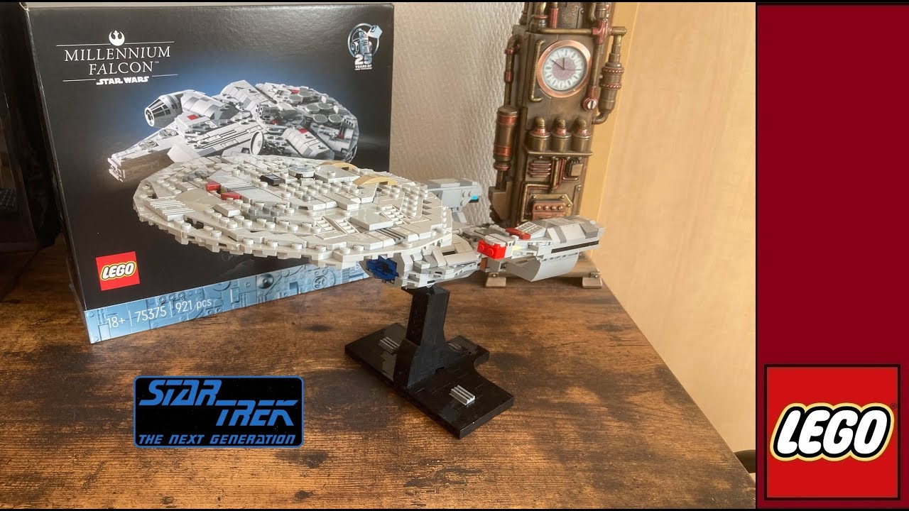 LEGO Enterprise D Star Trek TNG Alternate Build of 75375 Millennium Falcon - YouTube