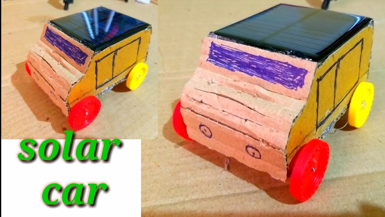 How to make solar power car make solar car - YouTube