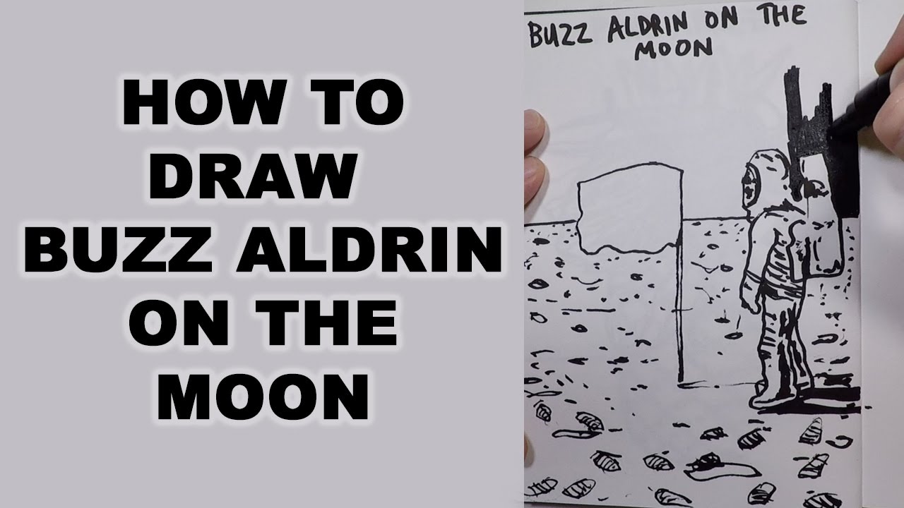 How to Draw Buzz Aldrin On the Moon - YouTube