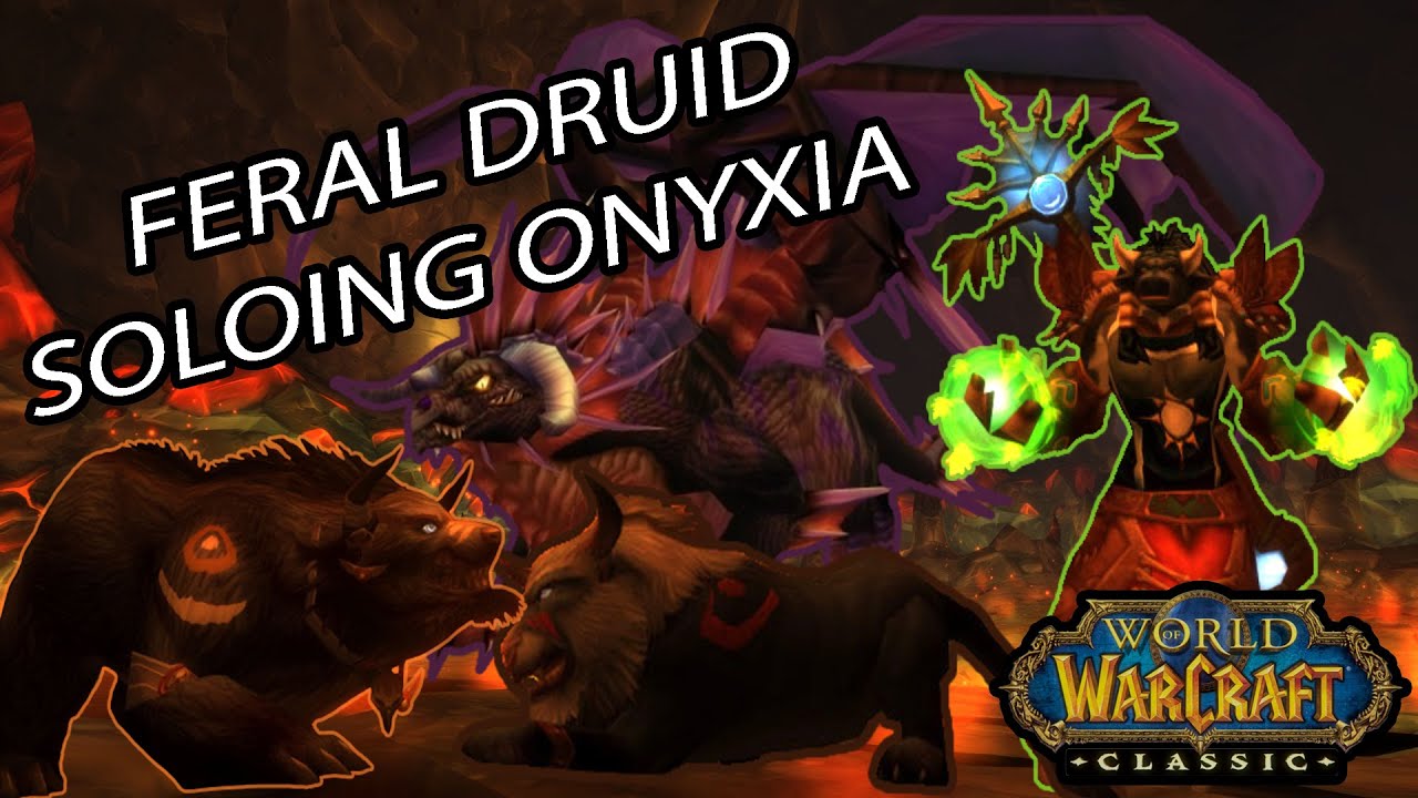 LVL 70 Feral Druid soloing Onyxia - Classic WoW - YouTube