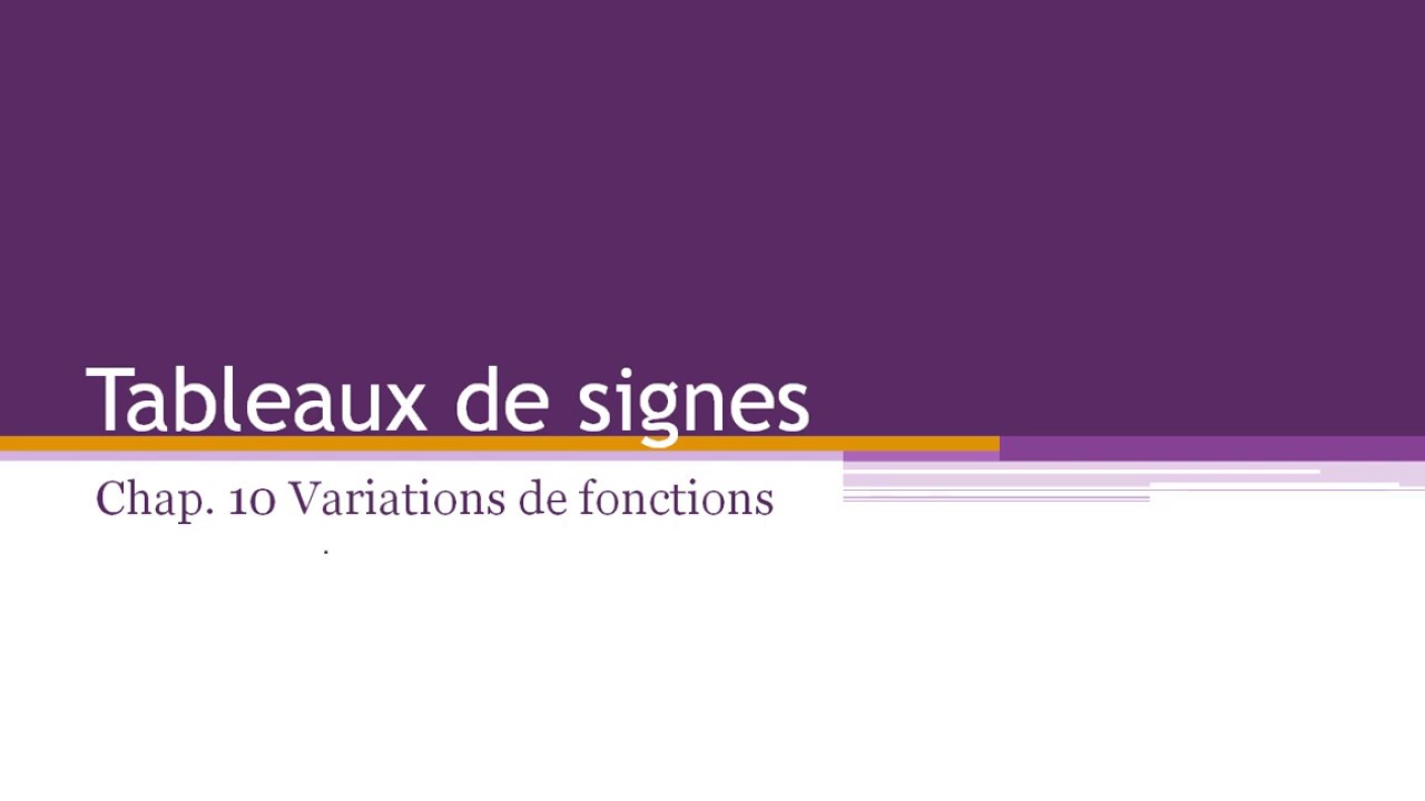 Dresser un tableau de signes graphiquement - YouTube