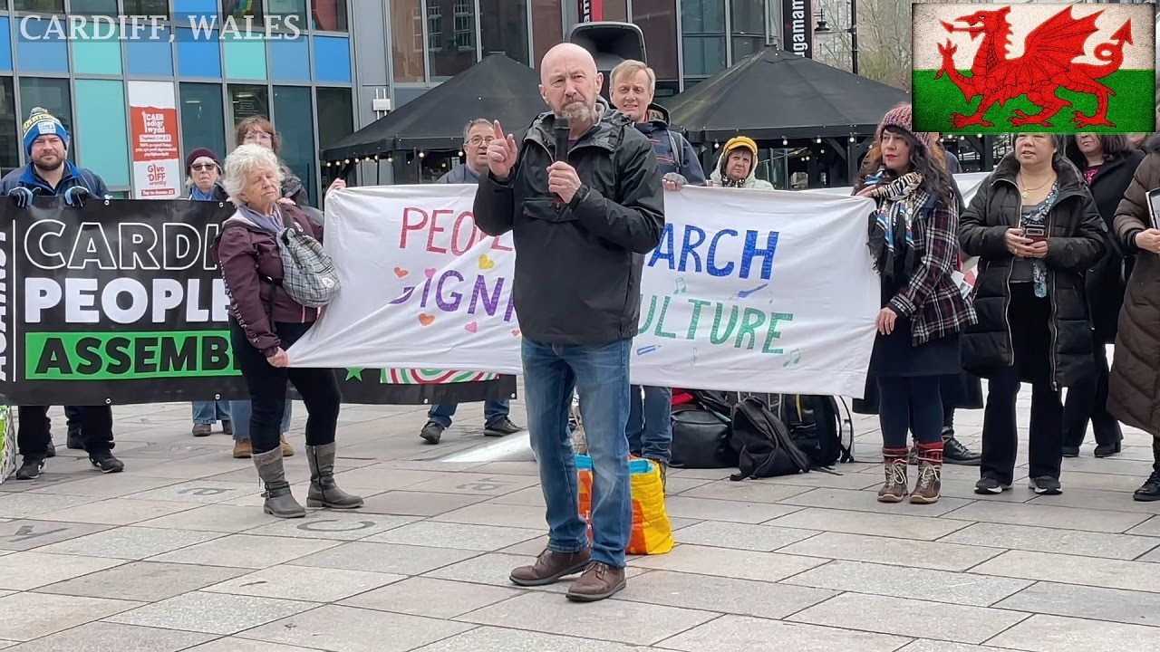 Protest in Cardiff: privatization of St David's Hall and cut library ...