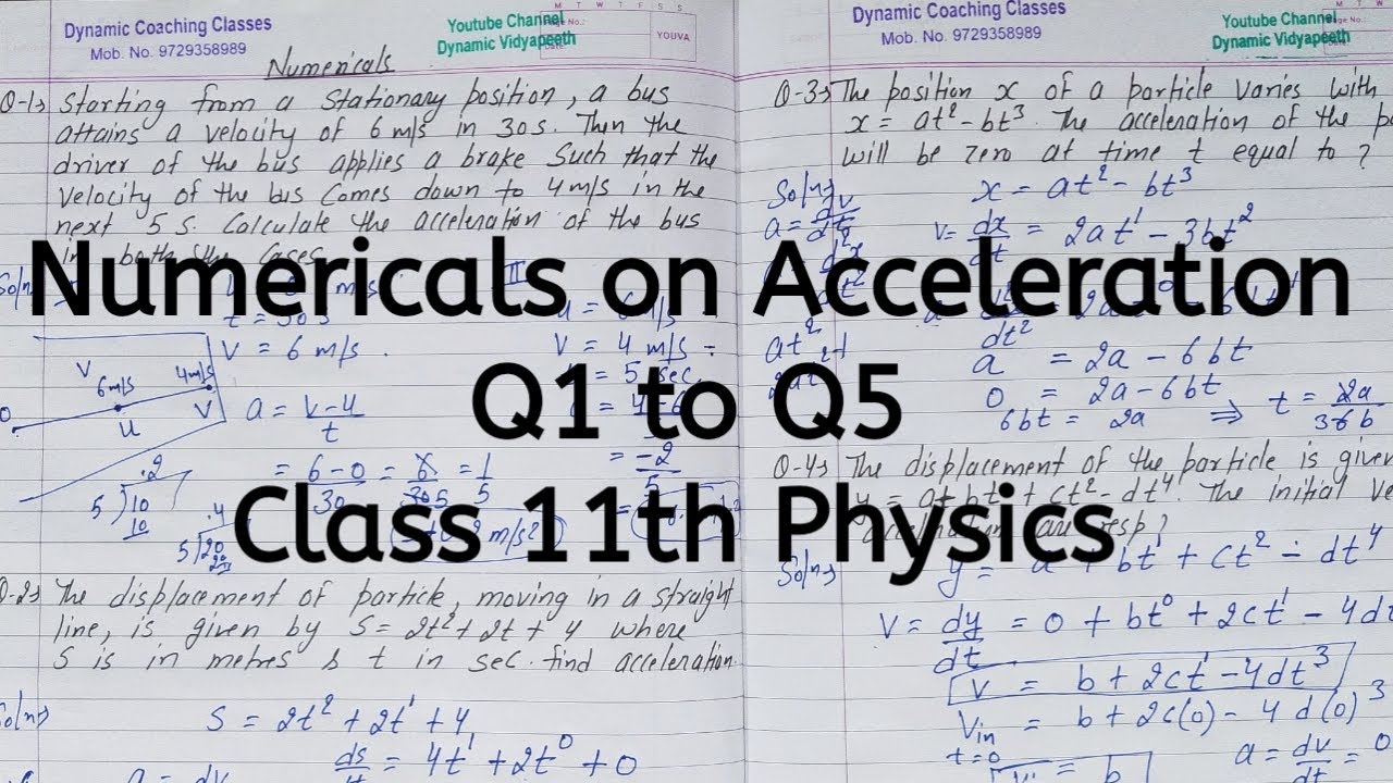 Numericals on Acceleration | Chapter 2 | Motion in a Straight line ...