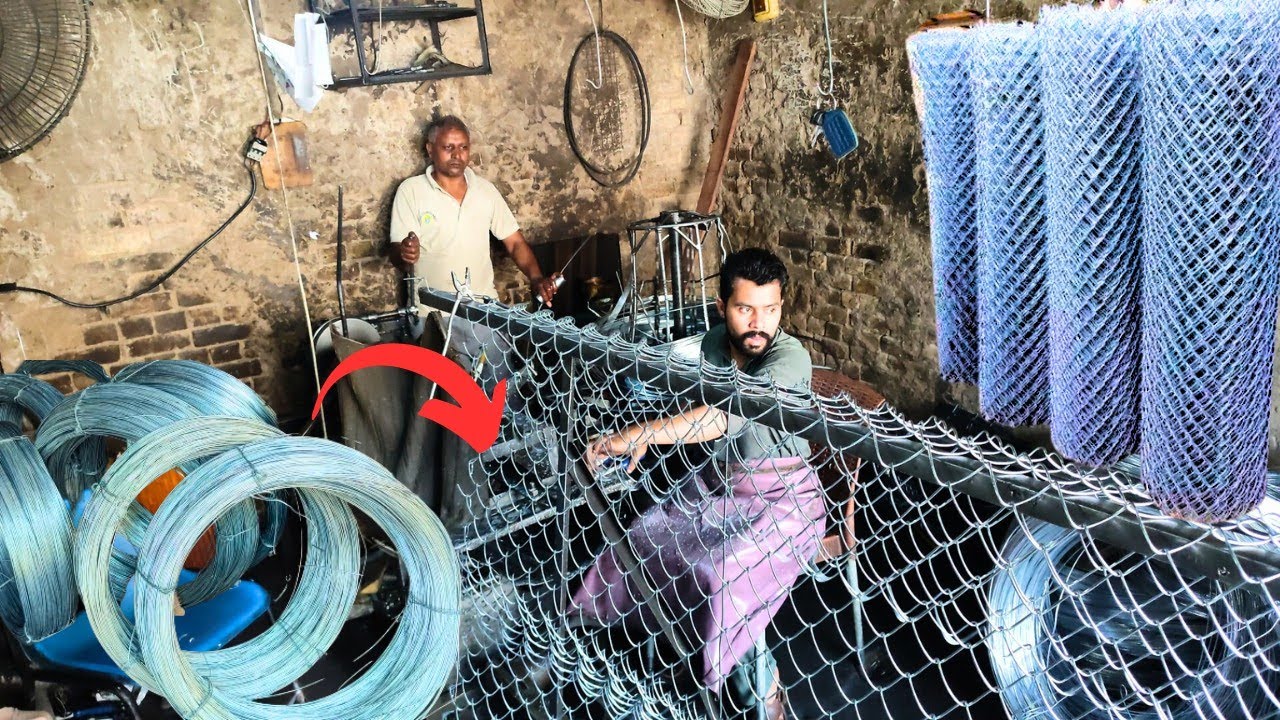 Amazing Process Of Making Chain Link Fences With Aluminium Wire in a ...