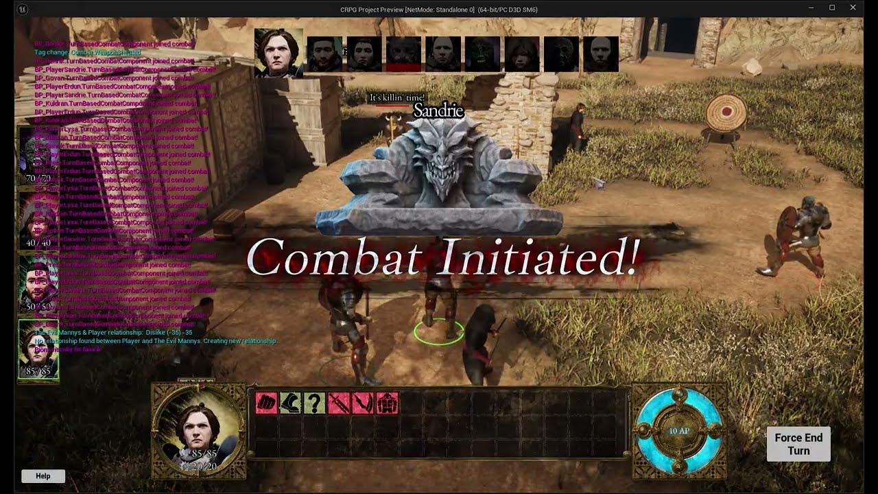 CRPG Project 75 Updated turn based combat showcase - YouTube