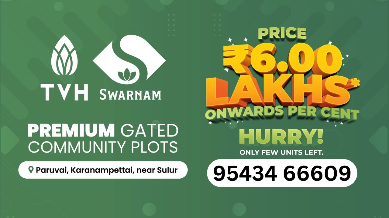TVH Swarnam | Per Cent 6Lac | Call : 9543466609 | Ready build Villa ...