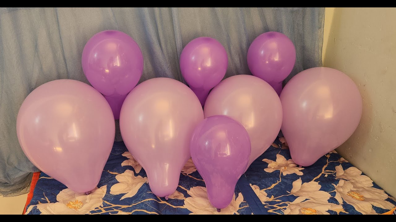 Blow Up Lots Of Purple Balloons And Pop Them - MINKY BALLOONS - YouTube