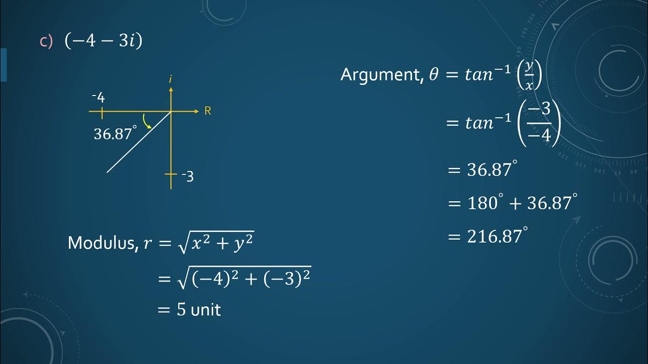 Complex Number (Argand diagram, modulus & argument) - YouTube