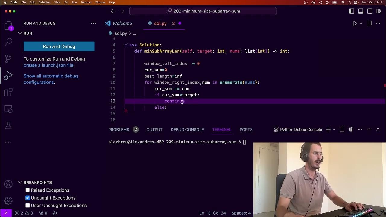 💻Solving All LeetCode Problems with PYTHON 🐍 - 209 Minimum Size ...