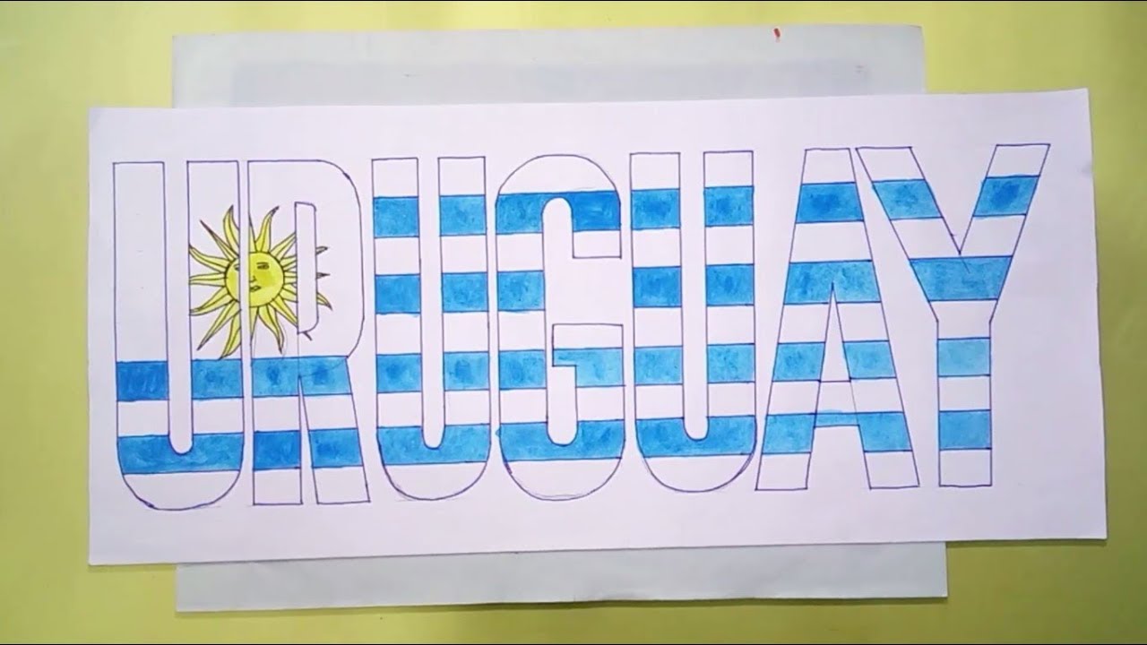 How to draw the Uruguay flag with new idea - YouTube