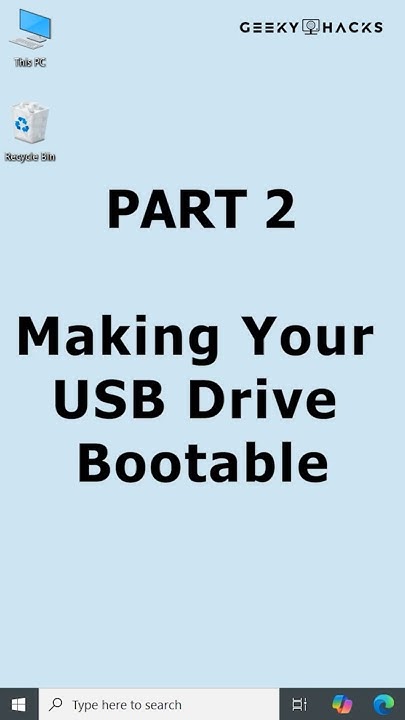 Part 2: How To Create a Windows Bootable USB Drive and Install Windows - YouTube