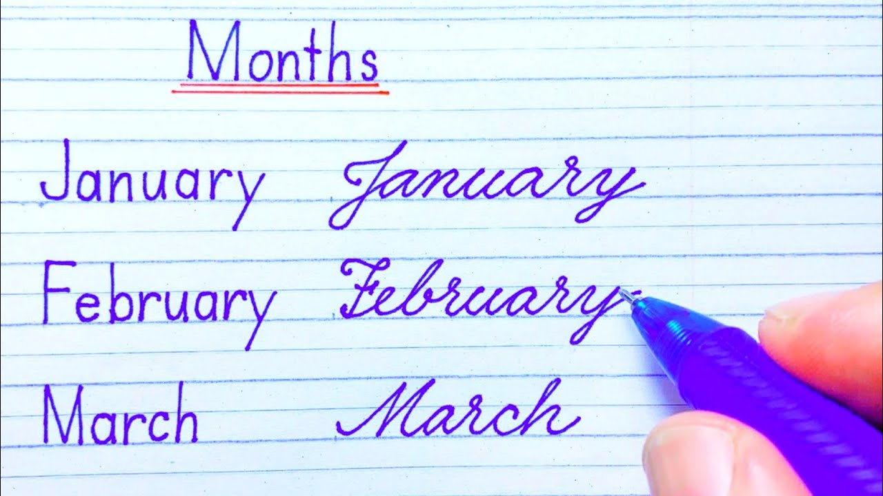 All Months Name In Cursive Style / All Months Name in cursive style ...